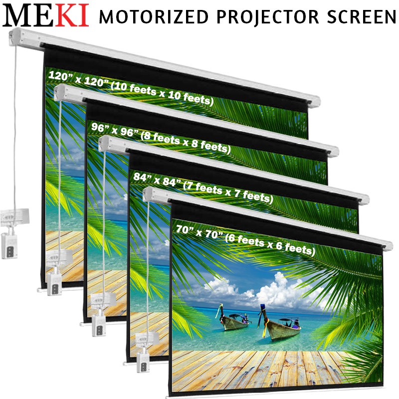 Meki 4 Sizes 70" / 84" / 96" / 120" Solid Series Motorized Projector ...