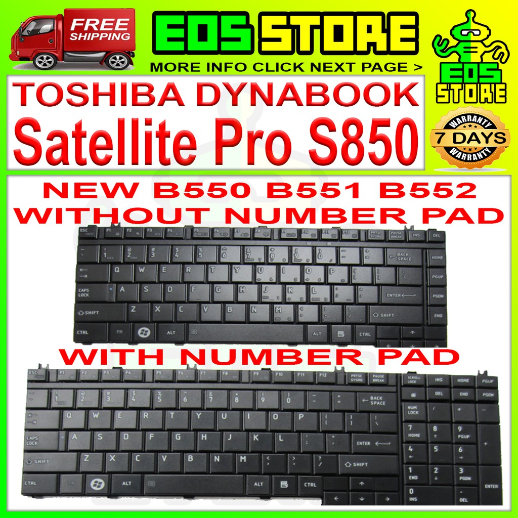 Toshiba Dynabook Satellite Pro S850 S750 L21 220C/W B550 B551 B552 ...