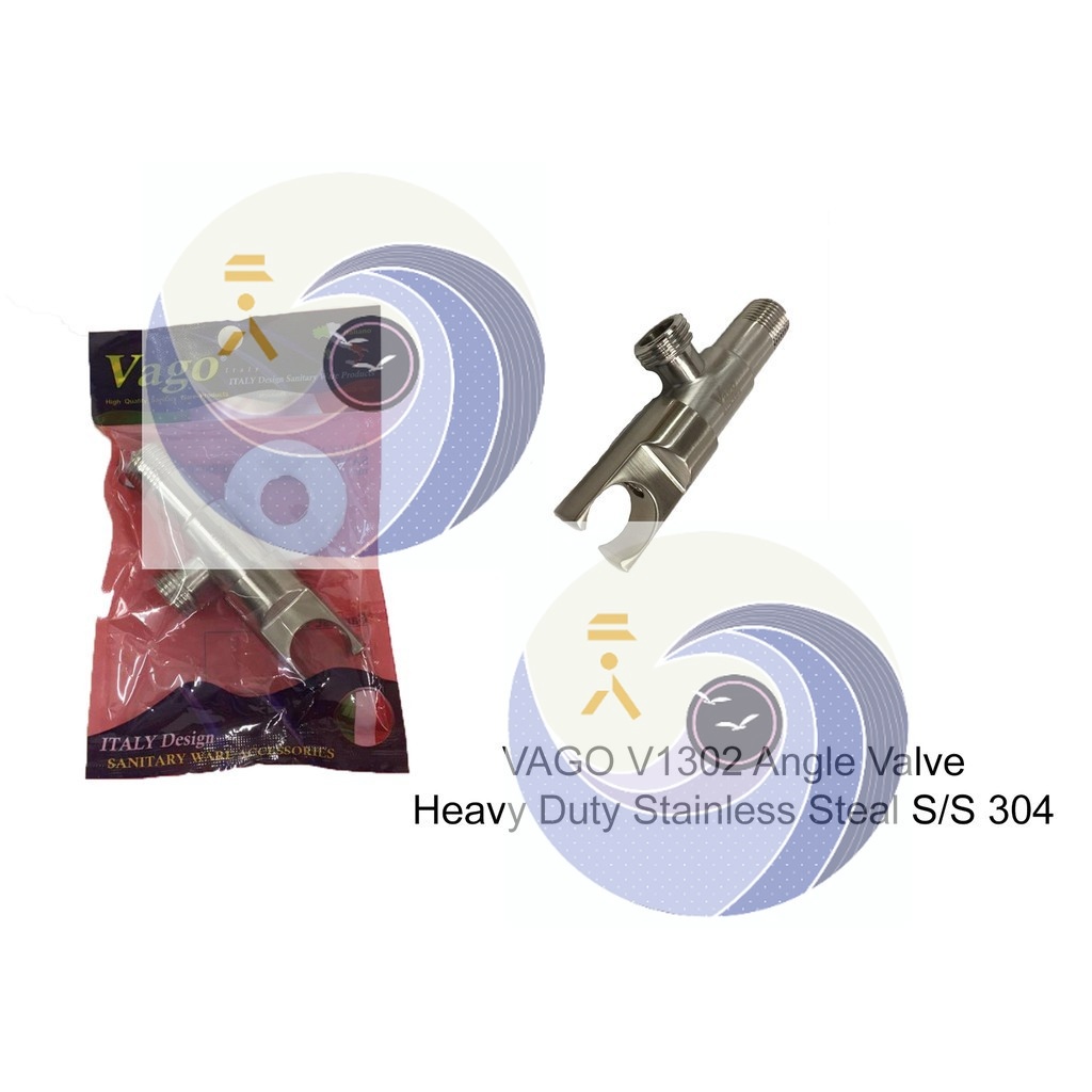 [ 1 UNIT ] VAGO V1302 Angle Valve Heavy Duty Stainless Steal S/S 304 ...