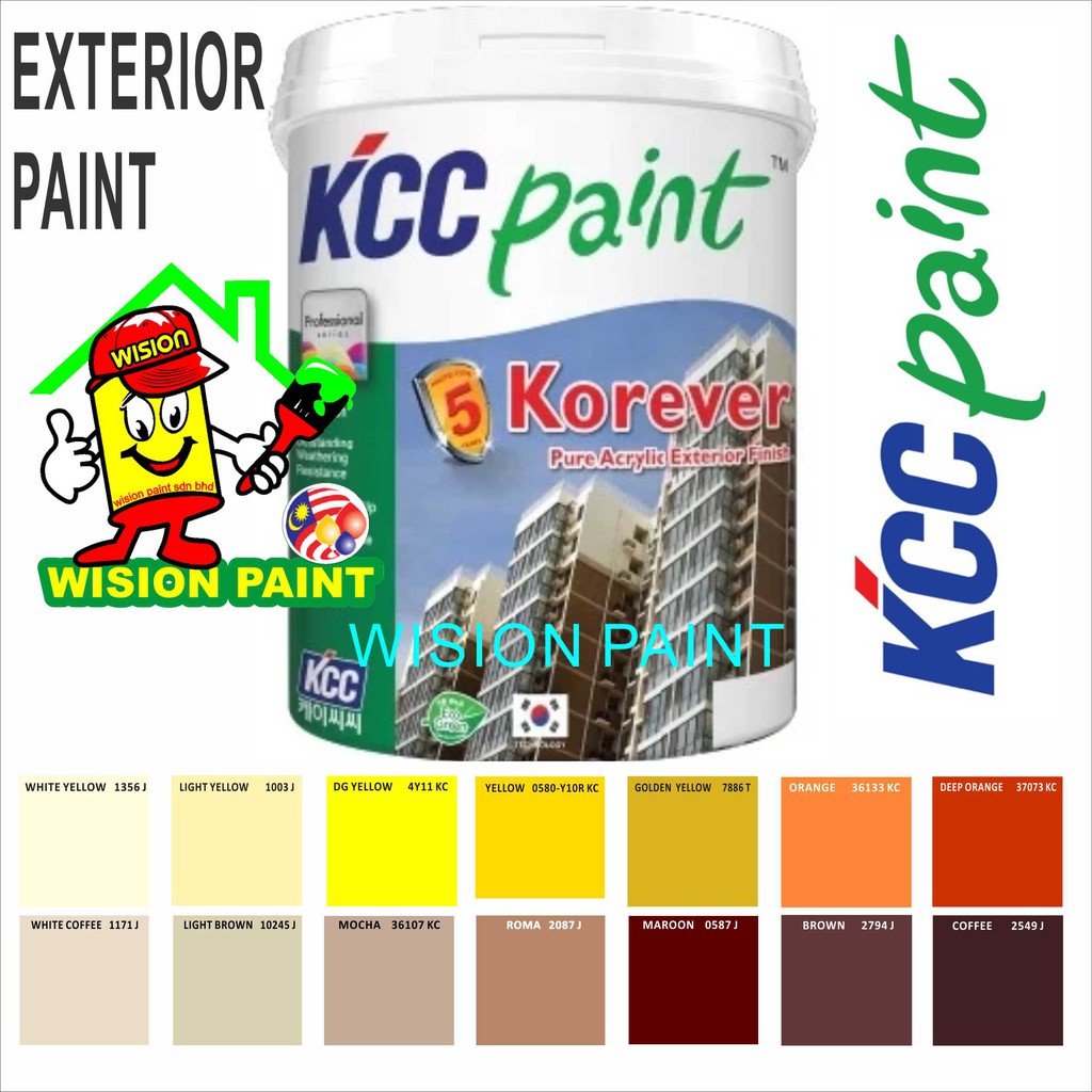 ( 1L ) KCC PAINT KOREVER PURE ACRYLIC EXTERIOR FINISH 5 YEARS KOREA ...