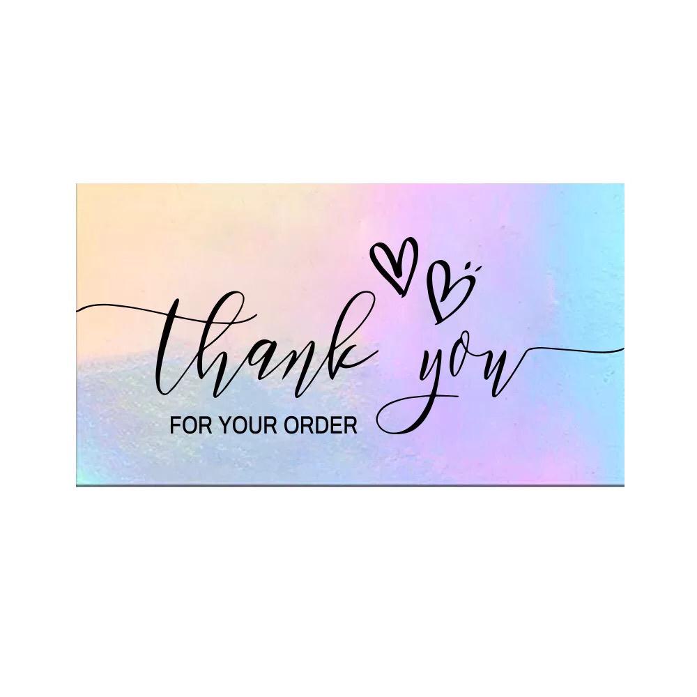 50pcs Laser Thank You Card / Creative Gift Packing Labeling Card ...