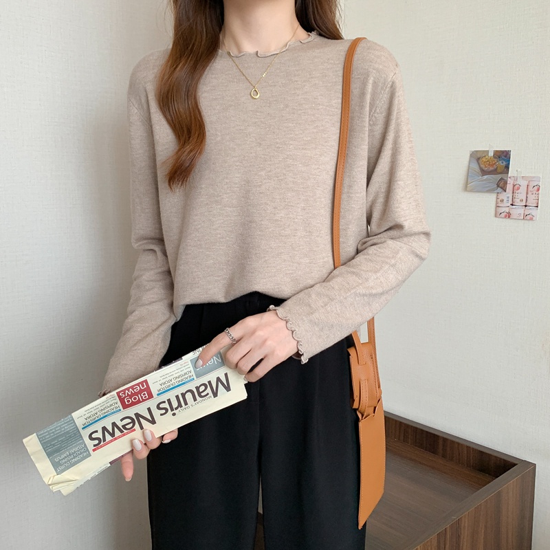 54226 Soft Curling Solid Color Knitwear Inner Sweater | Shopee Malaysia