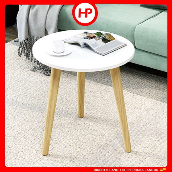 Round Coffee Table Tea Simple Mini Living Room Small Wood Table Corner ...