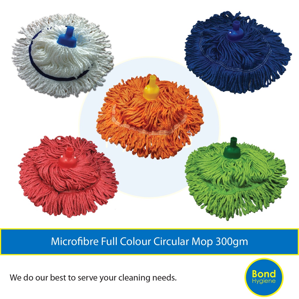 Mop Bulat Mikrofiber Penuh Warna 300gm / Microfibre Full Colour ...