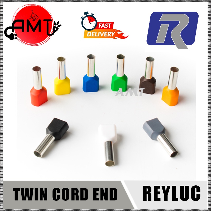REYLUC CABLE LUG TWIN CORD END INSULATED FERRULE 0.5MM 0.75MM 1MM 1.5MM ...