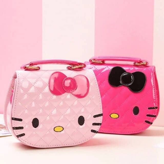 Kingkong Mama Kawaii Cute Pretty Bow Hello Kitty PU Handbag Kid Girls ...