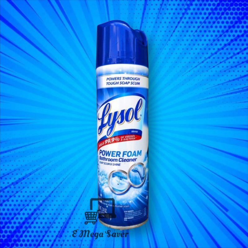 Lysol Power Foam Bathroom Cleaner Spray Island Breeze 680g 24oz
