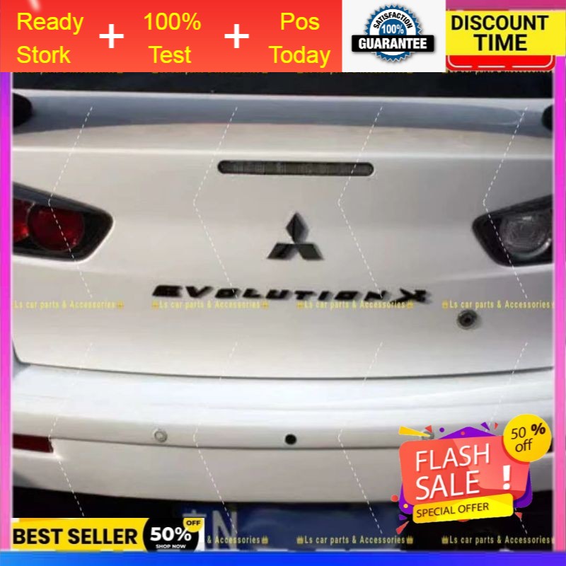 Wing Matte Lip Badge Chrome Black Red Mitsubishi Proton Lancer EVO X ...