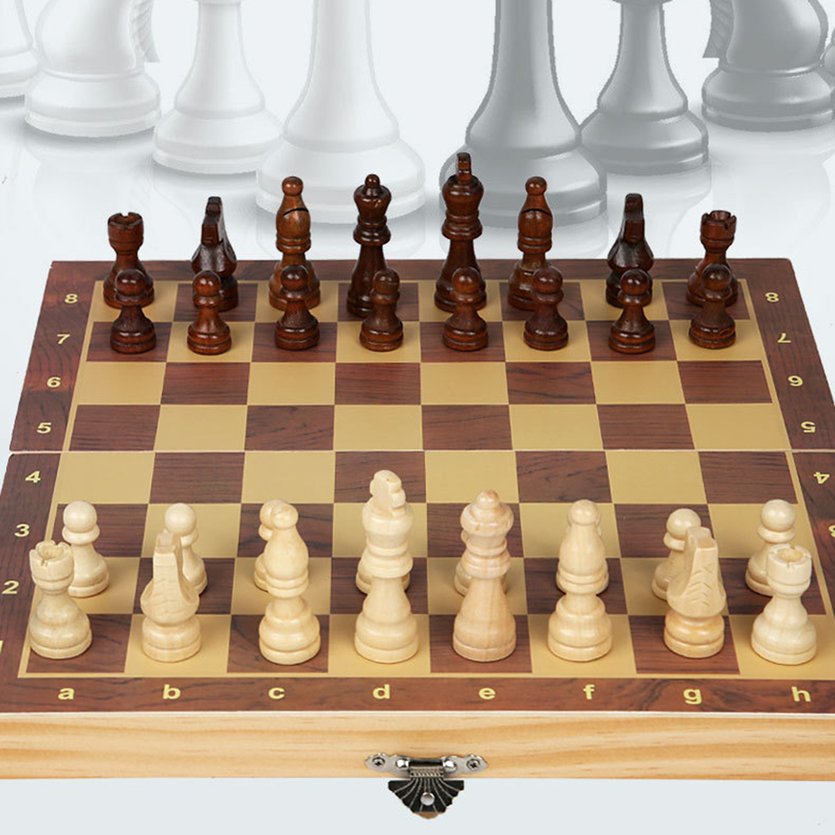 ALLIN.er//Folding Chess Set Wooden Folding Test International Chess Set ...