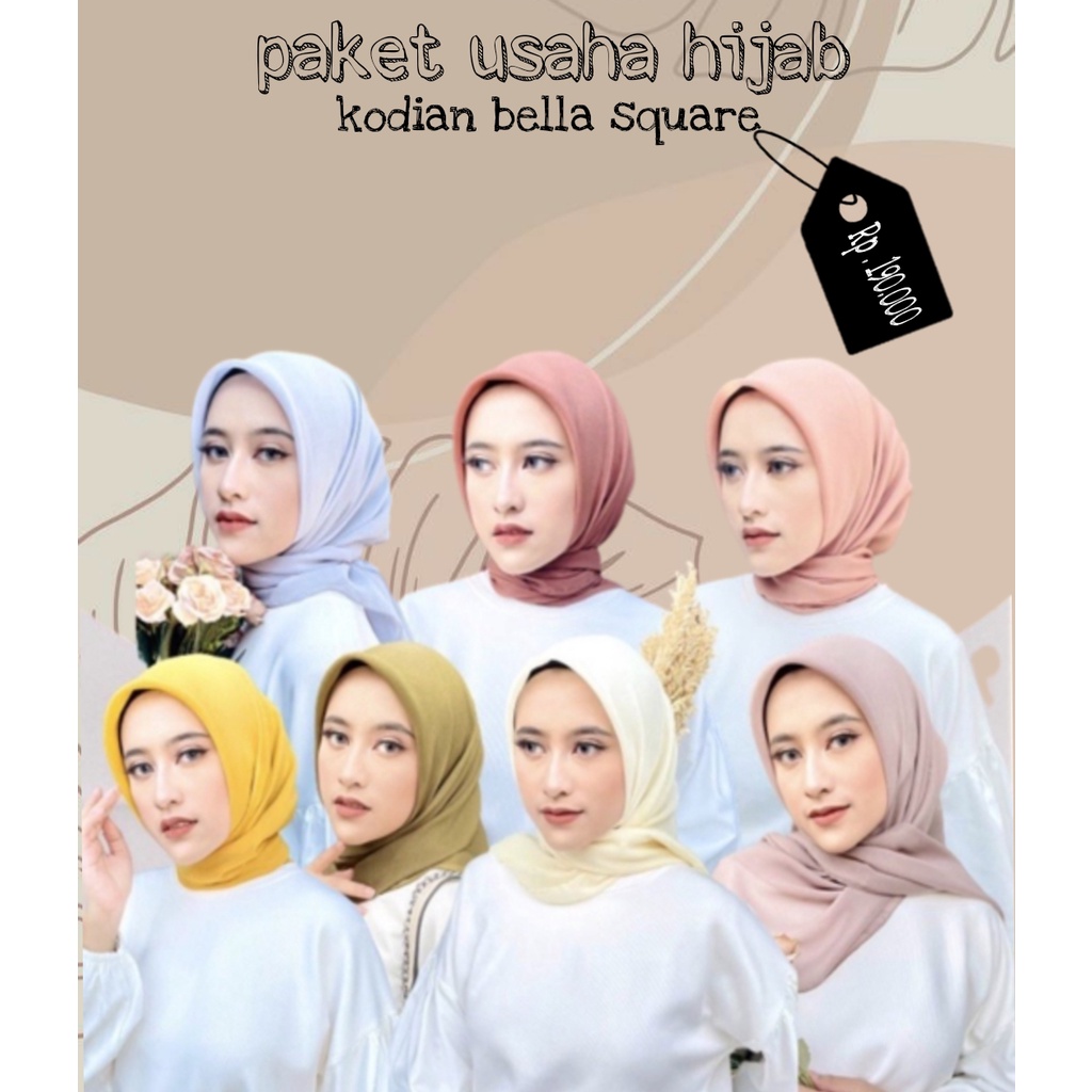 Kodian Hijab Bella Square Package / 20 Pcs Instant Rectangular Hijabs ...