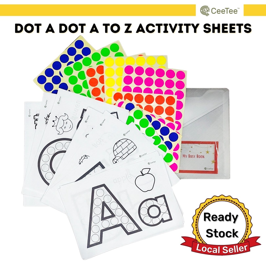 Dot A Dot Sticker Activity Sheets Montessori Early Learning Toddlers ...