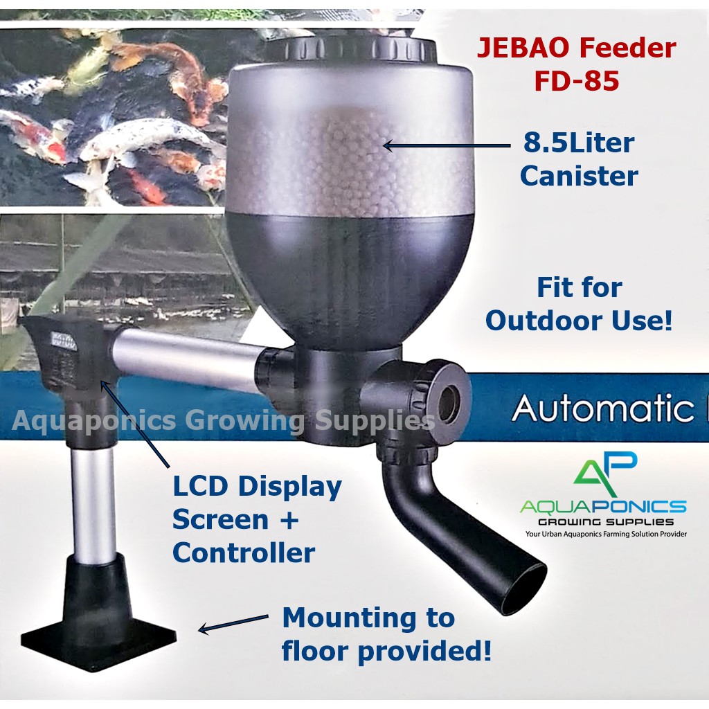 Jebao Auto Feeder FD-40 4L FD-85 8Liter AFD-10Solar Canister Fish Feeder Aquarium Koi Pond Fish ...