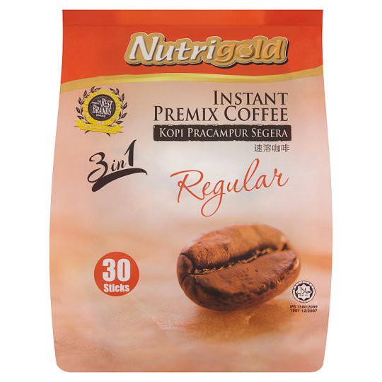 Nutrigold Regular 3 in 1 Instant Premix Coffee 30 Sticks x 20g | Shopee ...