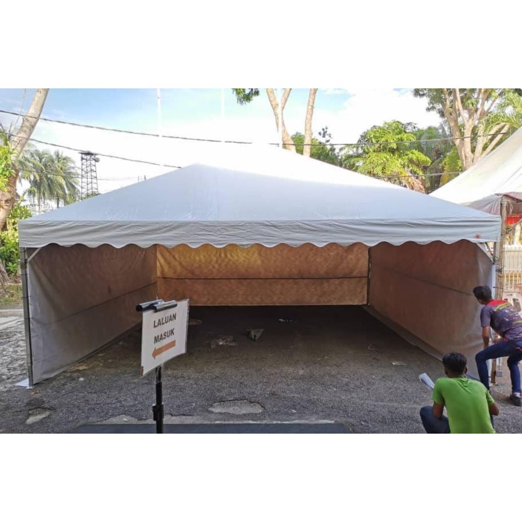 Canvas Only 20 ' x 20' Pyramid Canopy Tent White Silver PVC Tarpaulin ...