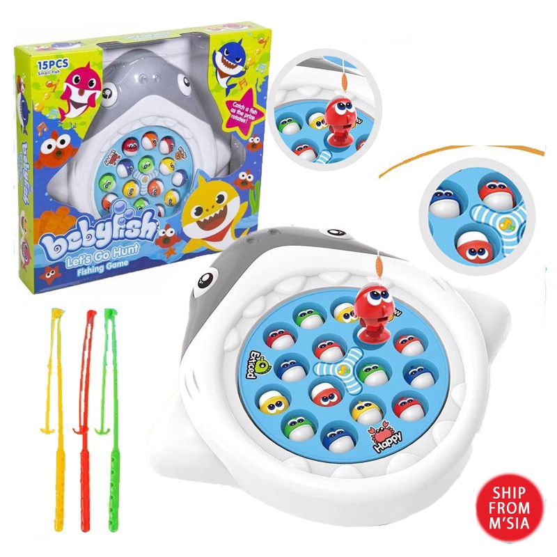 Baby Shark Fishing Game With Song Educational Toys For Kids Mainan ...