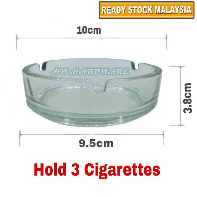 10.5cm Crystal Glass Ashtray / Kristal Asbak Kaca / Cigarette Smoking ...