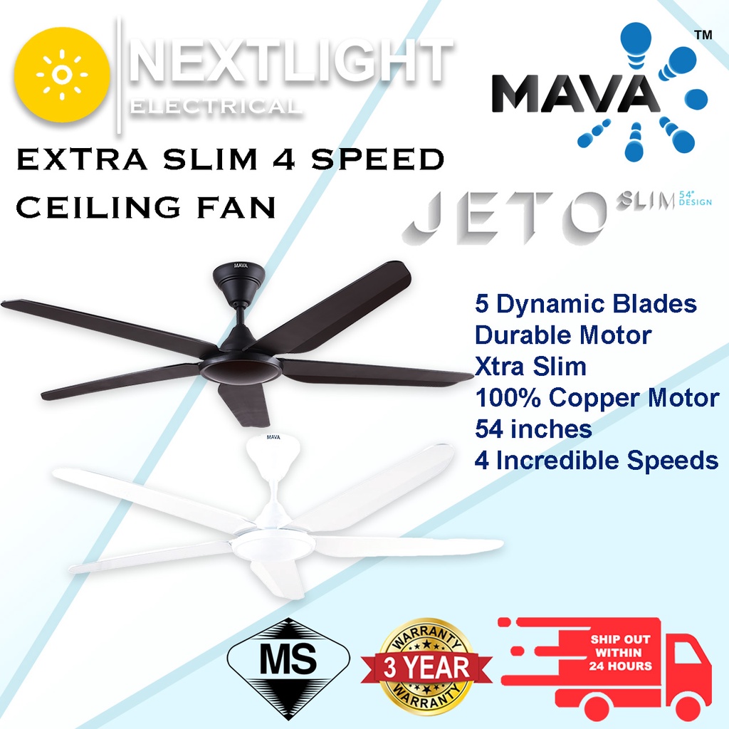 MAVA JETO Ceiling Fan REMOTE CONTROL 54'' 5-Blades KIPAS SILING 3 Years ...