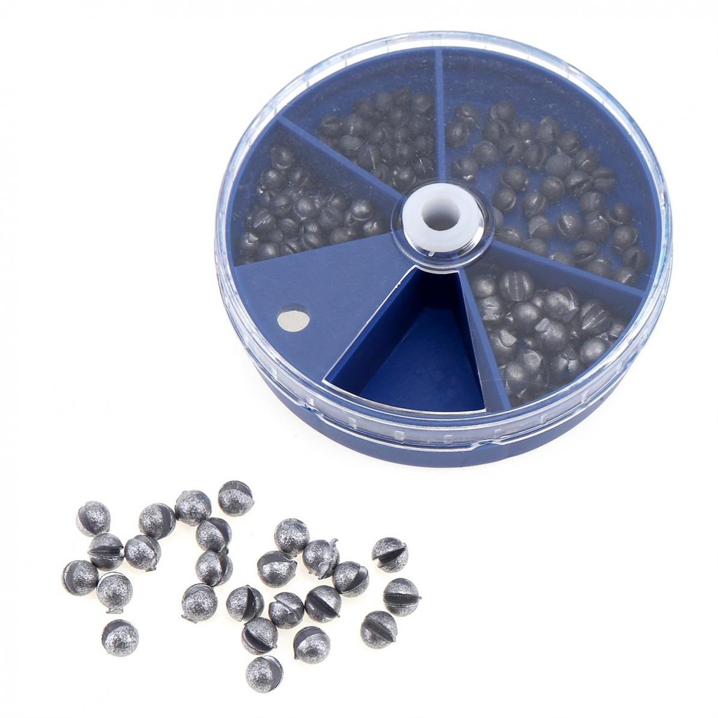 205pcs/box 5 Size Round Split Shot Weight Drop Fishing Sinker Kits ...
