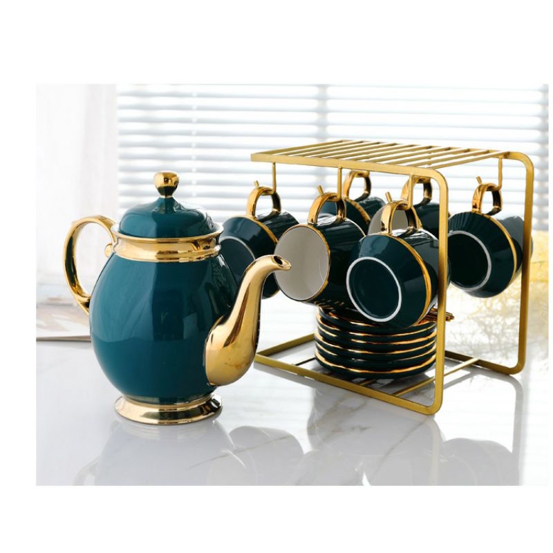 Ceramic Teapot Set with 6 cups. Set Teko Seramik dengan 6 cawan ...