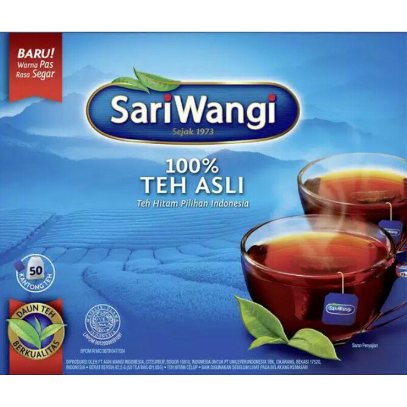 Sariwangi Teabag Original Tea Bag Fresh And Delicious 50 Pcs | Shopee ...