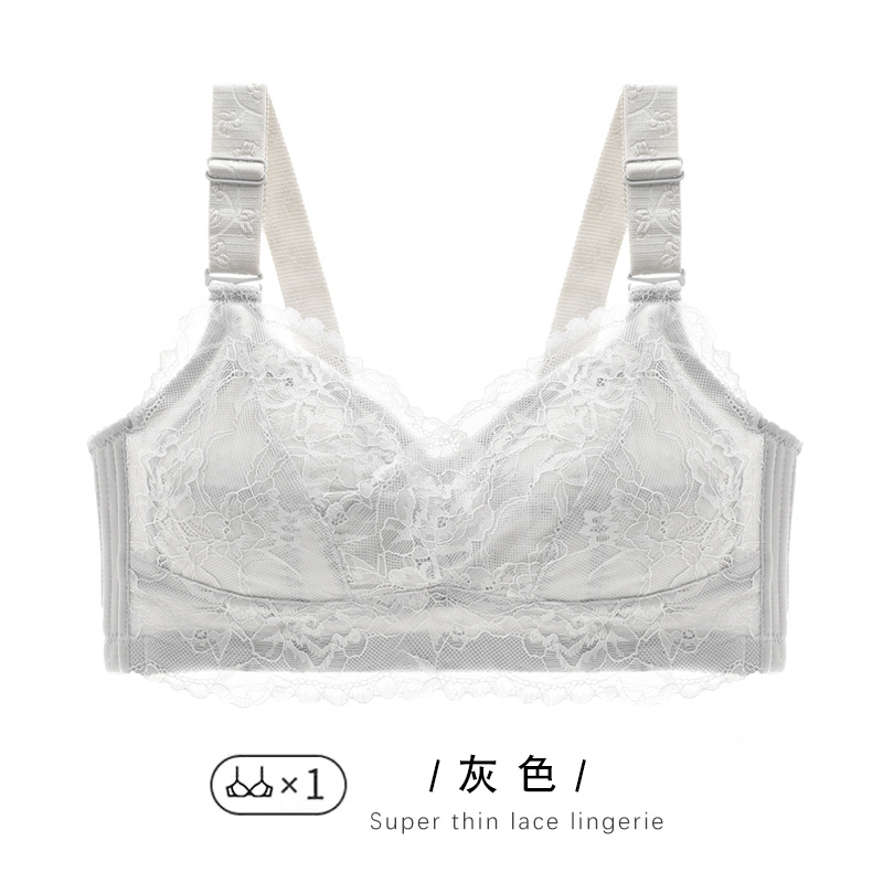 Plus Size bra sofe cup (B C D E F cup)bra female no steel ring gathered ...