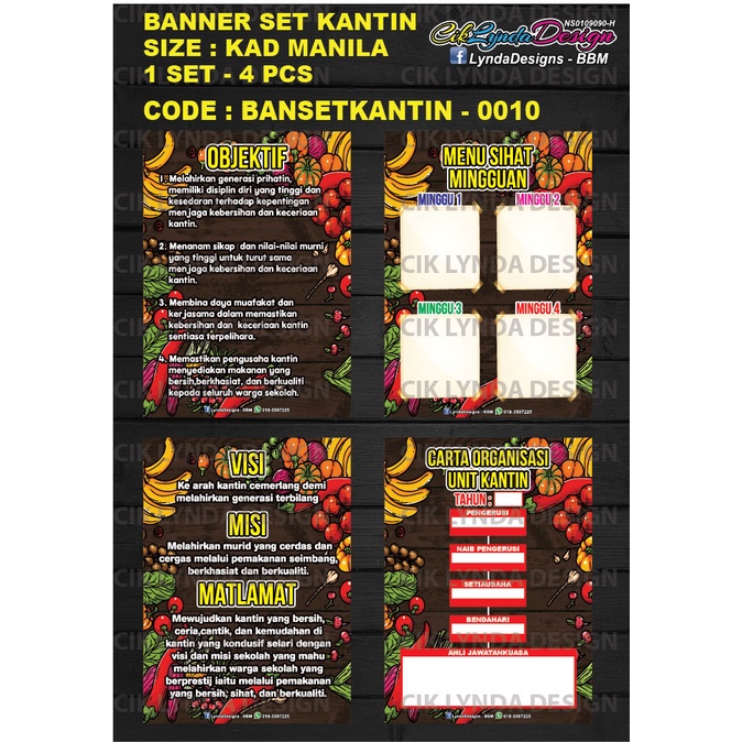 PRE-ORDER - BANNER SET KANTIN SEKOLAH | Shopee Malaysia