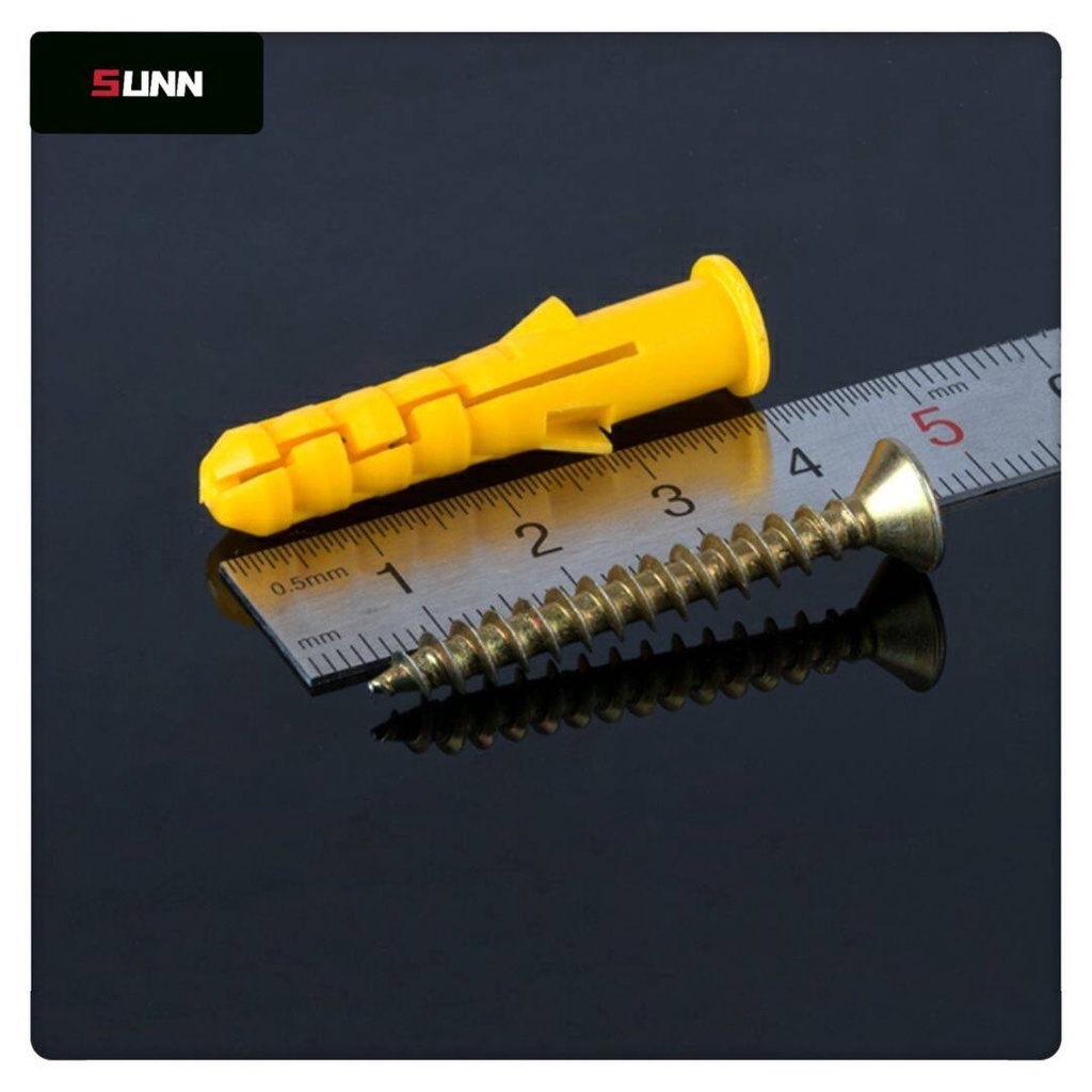 SUNN 6mm 8mm Wall plug and Screws Set PVC Expansion Bolt Plastic ...