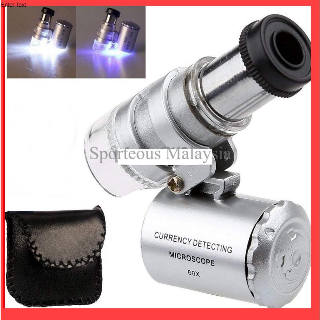 (READY STOCK) 60X High Power Pocket Magnifier Currency Detecting Mini ...