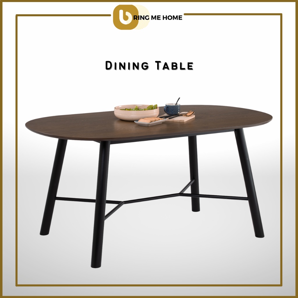 HARUAN 1.6M Solid Wood Dining Table 4 Seater Dining Table 6 Seater ...