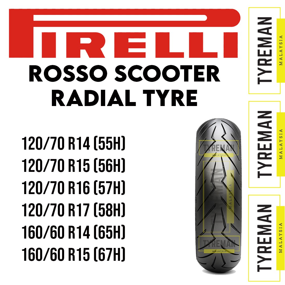 TAYAR SKUTER Pirelli Diablo Rosso Scooter 120/70 R14 - 120/70 R17 (BMW ...