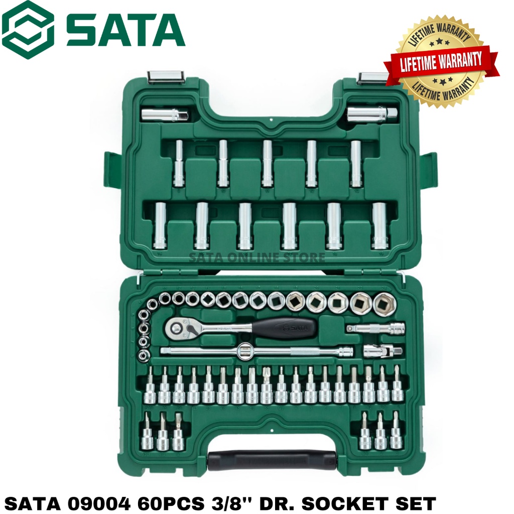 SATA 09004 60PCS 3/8'' DR. SOCKET SET / JUNIOR SOCKET SET / SOCKET SET ...