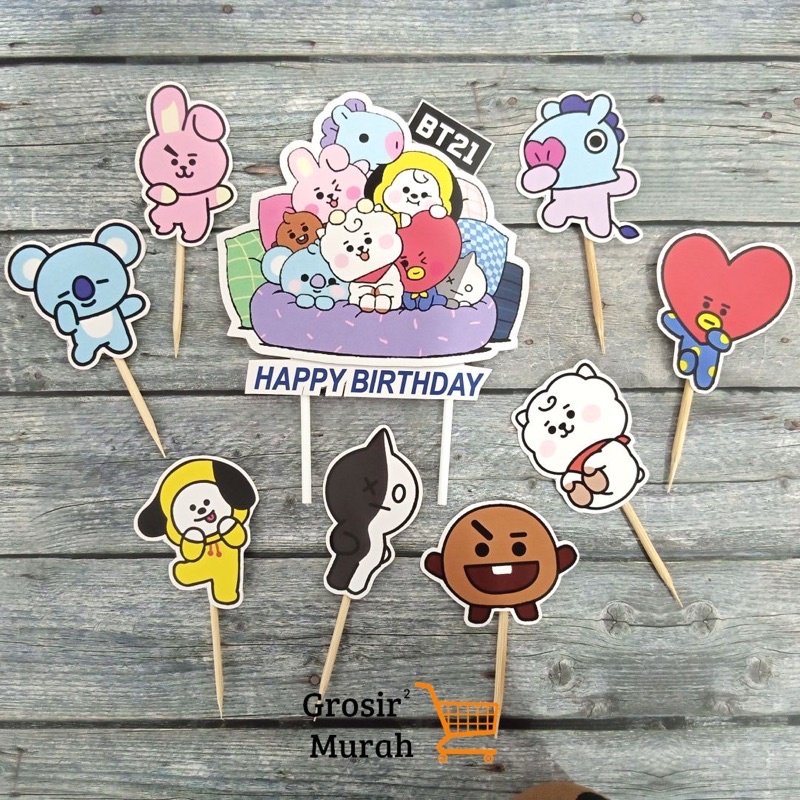 Cake Topper BT21/Paper Cake Topper BT21 | Shopee Malaysia