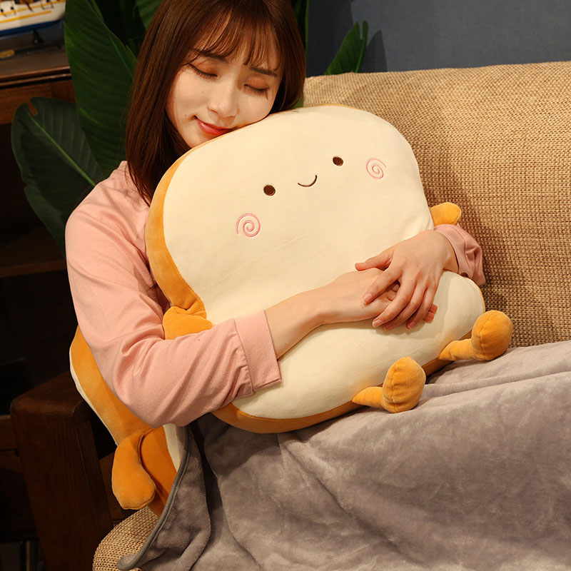 3 Expressions Stuffed Toy Animal Sliced Bread Cushion Pillow Bolster ...