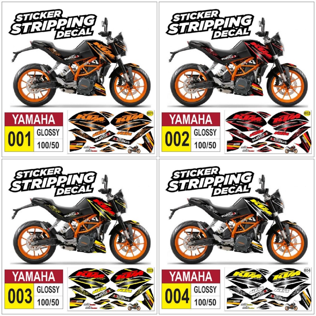 Ktm DUKE 250 TH 2016 Striping Decal Sticker ARS01 GLOSSY Variation All ...