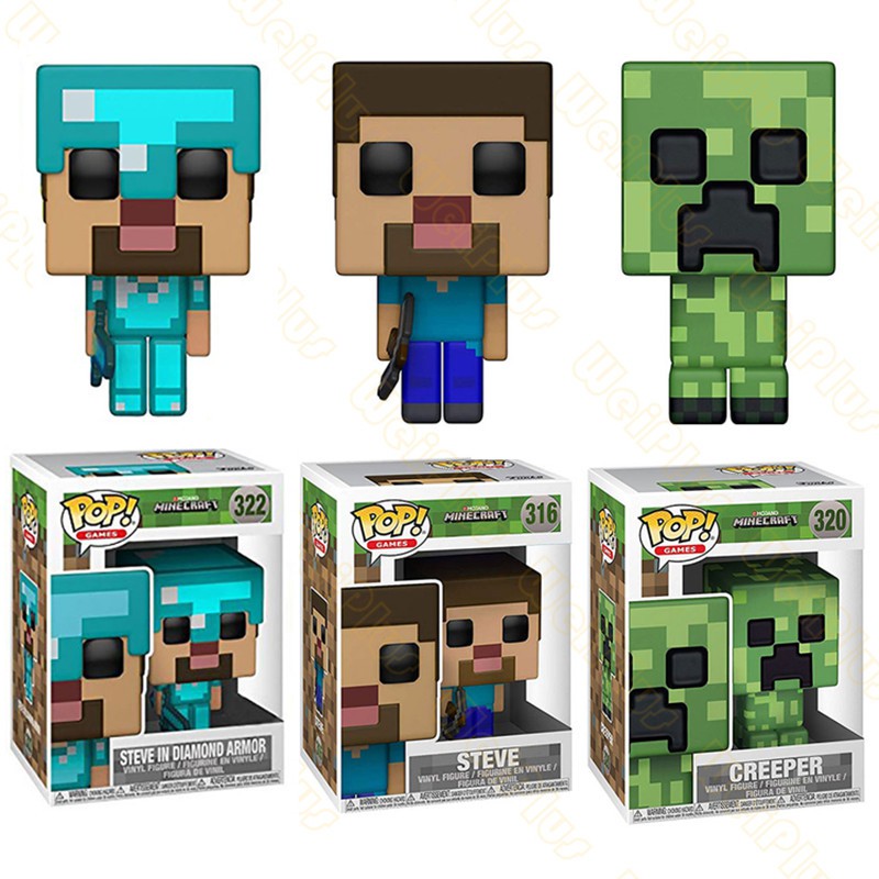【Finished Goods !!!】 Funko POP 320 Roblox Games Creeper Steve Vinyl ...