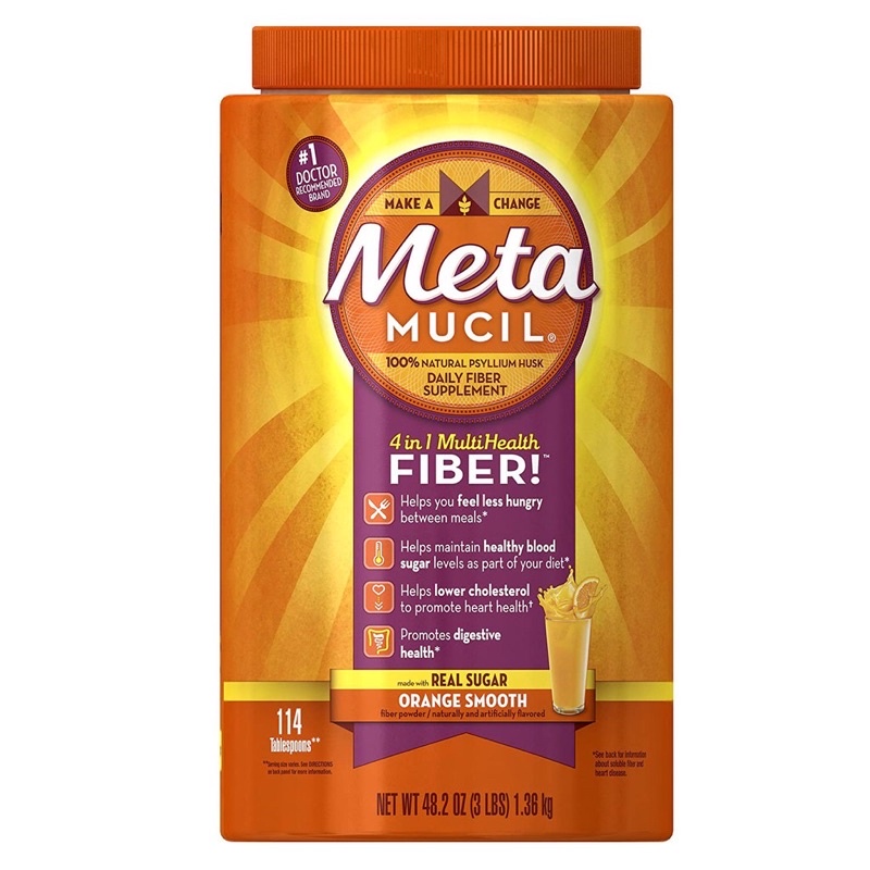 METAMUCIL Daily Fiber Supplement Orange Flavor 114 Pack 673g | Shopee ...