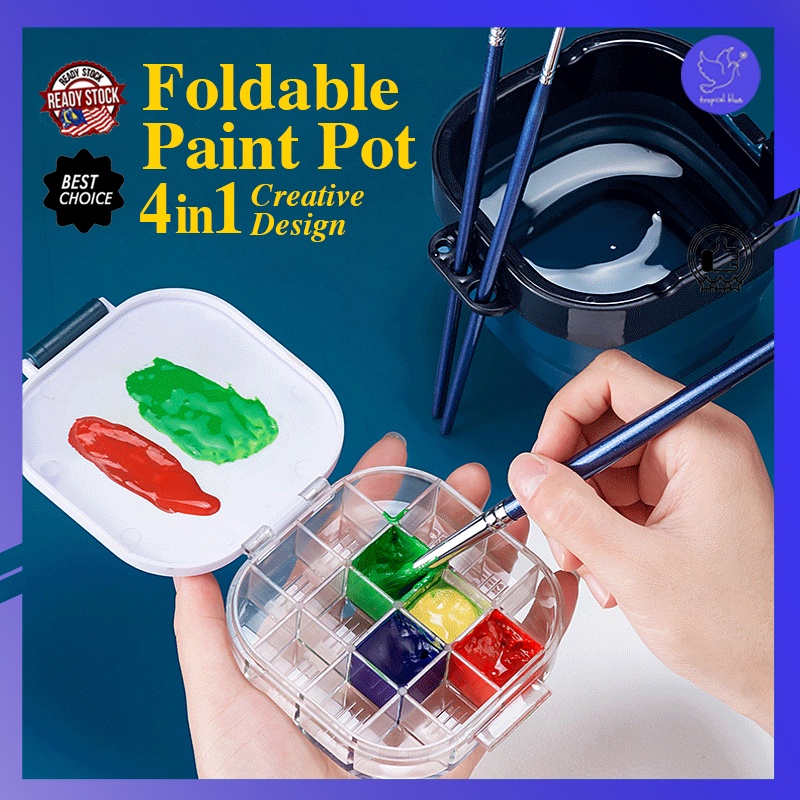 Tropical Blue 4 in1 Water Colour Palette Painting Plate Watercolor ...