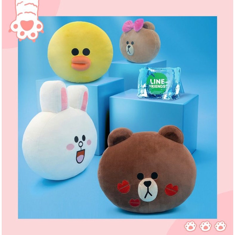 Genuine line friends Brown Bear Sleeping Pillow Cartoon Cushion Pillow ...