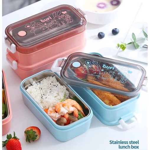 700ml High Quality Lunch Box 2 Layer 304 Stainless Steel Airtight ...