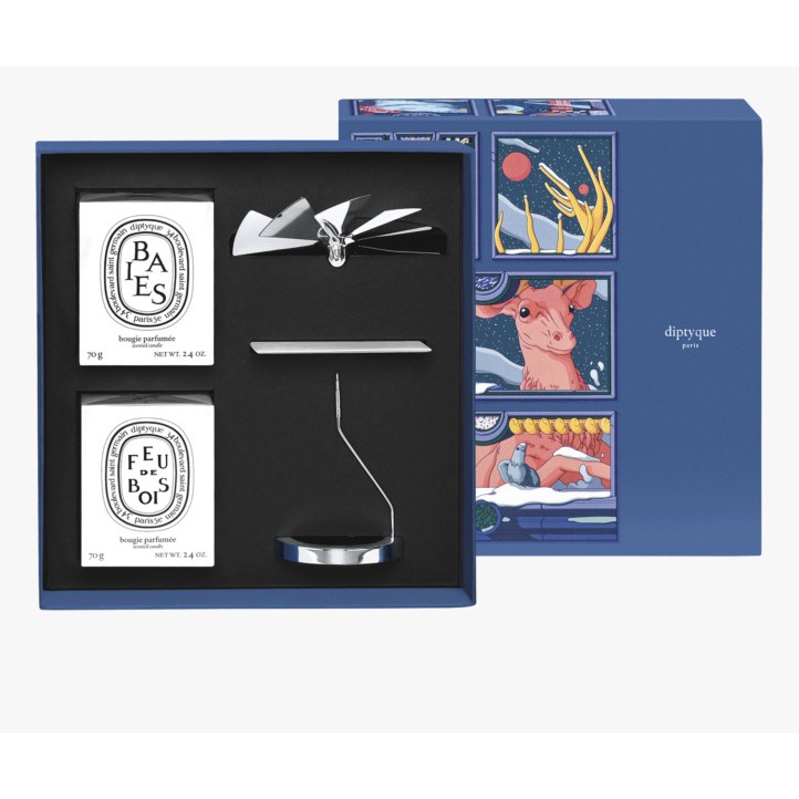 GENUINE Diptyque Carousel set with two candles 70gx2 (Winter Edition ...