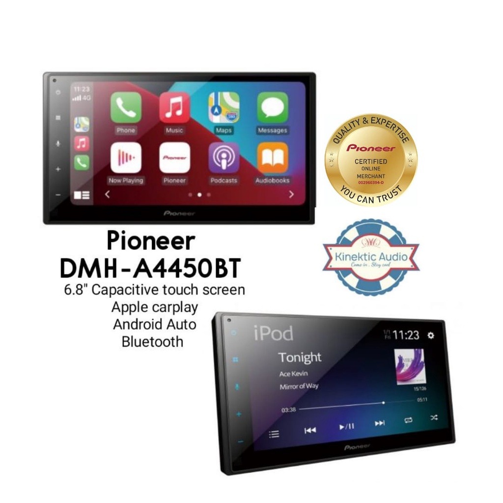 Pioneer DMH-A4450BT - 6.8" Capacitive Touch-screen multimedia Receiver ...