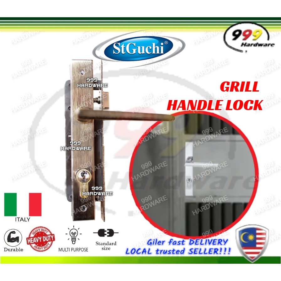 999 ST GUCHI 2015 MAIN DOOR LOCK HANDLE SET / PAGAR LOCK KUNCI PINTU ...
