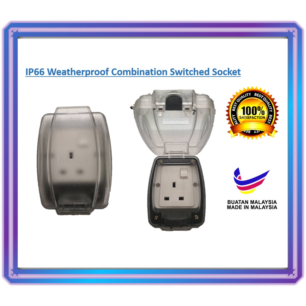 IP 66 Weatherproof Combination Switched Socket (New Design) | Shopee ... IP 66 Weatherproof Combination Switched Socket (New Design) | Shopee ...