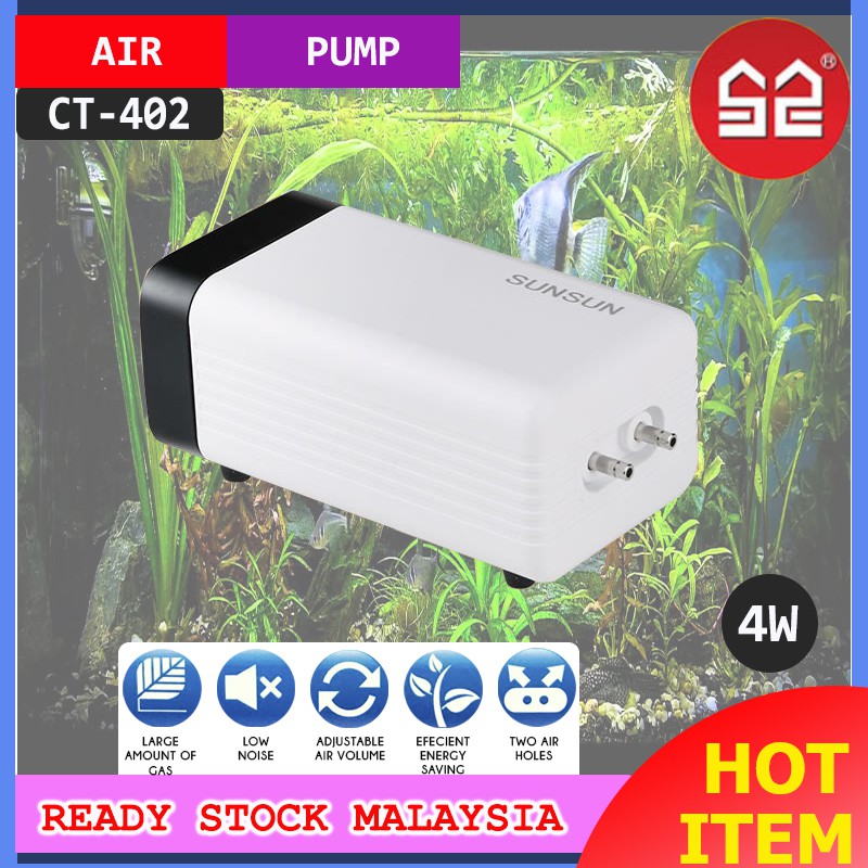 SUNSUN CT-402 (SS35) Aquarium Oxygen Pump Aquarium Silent Fish Filling ...