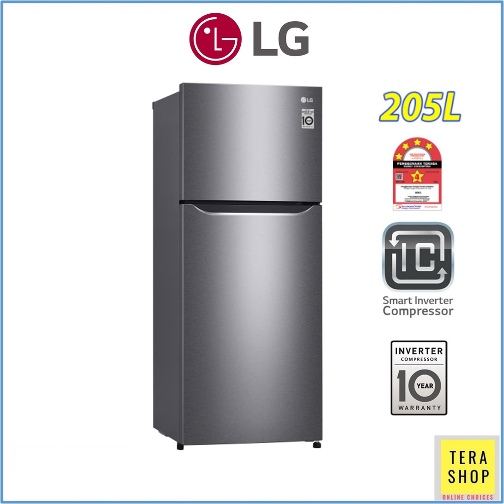 LG GN-B202SQBB 187L Refrigerator with Multi Air Flow & Smart Inverter ...