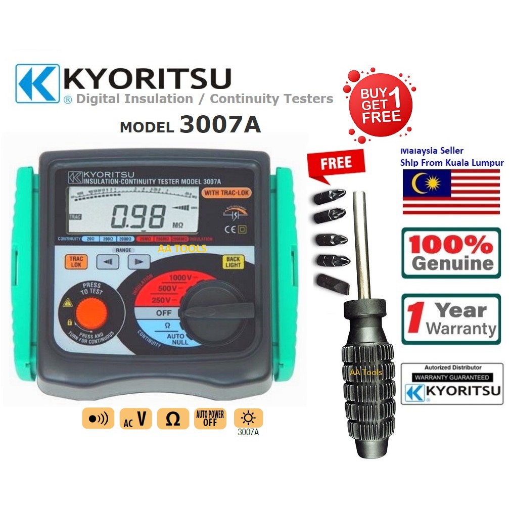Kyoritsu 3007A Insulation/Continuity Tester (NEW & ORI KYORITSU ...