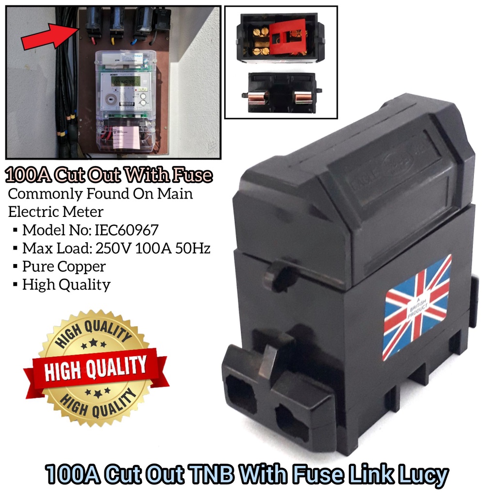 High Voltage Heavy Duty 100A Cut Out Fuse Set Link Lucy For Home Shop ...