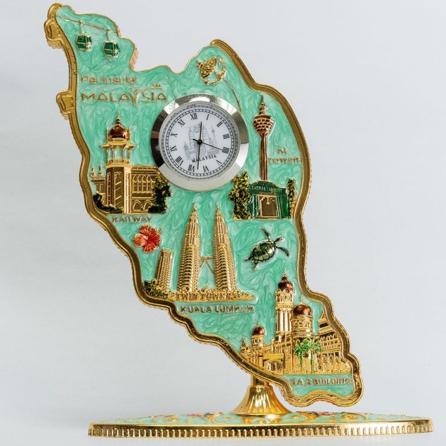 [NEW READY STOCK] TABLE CLOCK DISPLAY / DESK CLOCK WITH MALAYSIAN MAP ...
