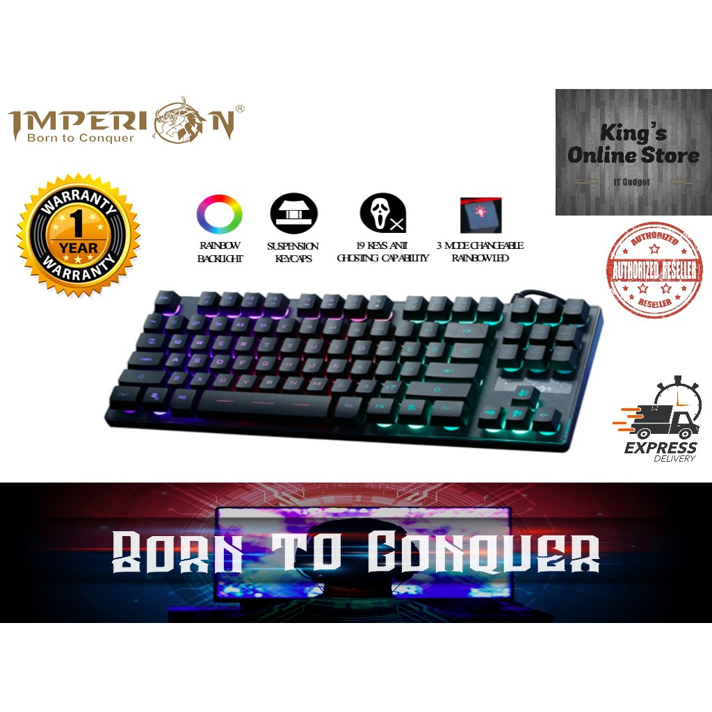 IMPERION SLEDGEHAMMER 7 RAINBOW BACKLIGHT GAMING KEYBOARD | Shopee Malaysia