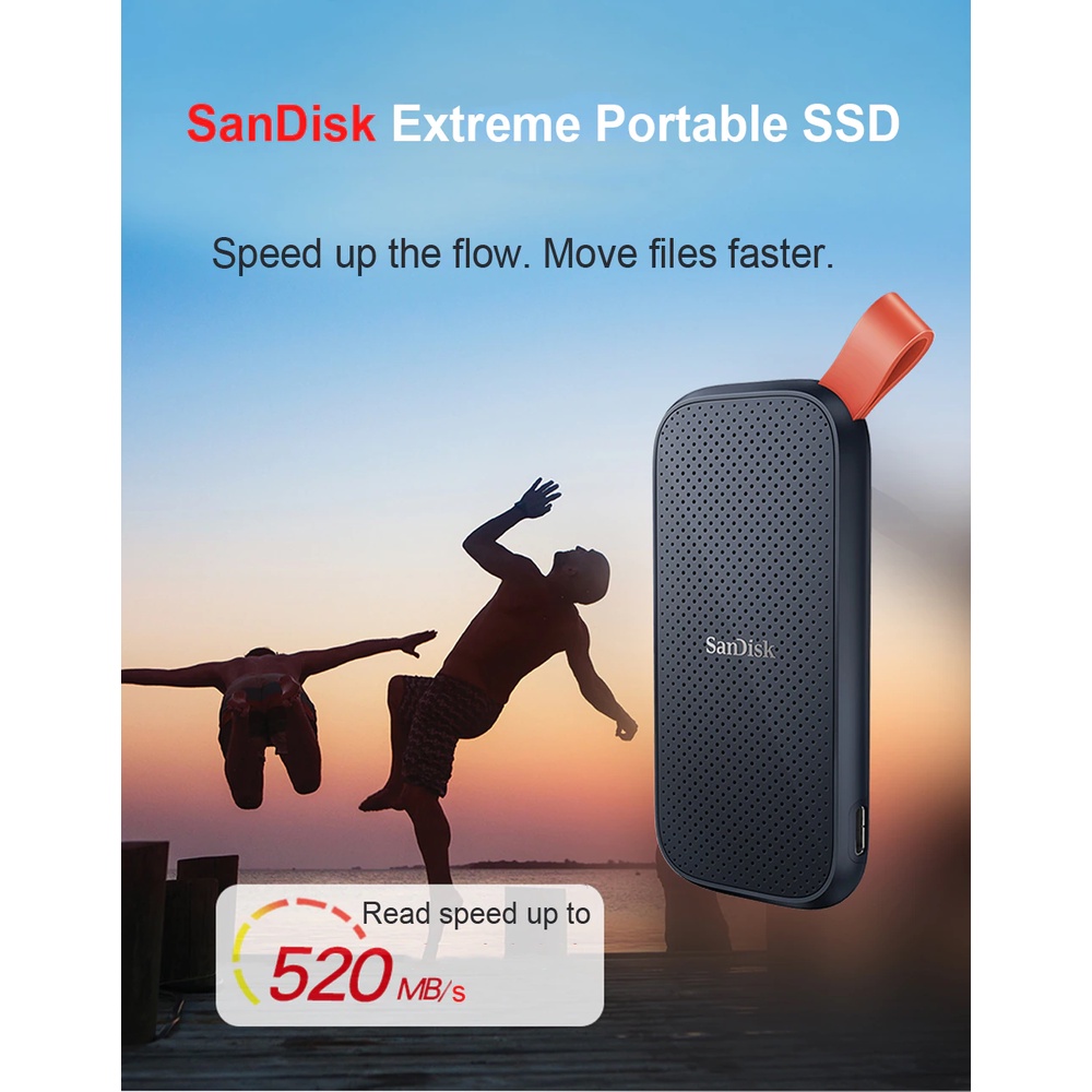 SanDisk E30 External Portable SSD 520MBS USB 3.2 Type-C 480GB 1TB 2TB Hard Disk | Shopee Malaysia